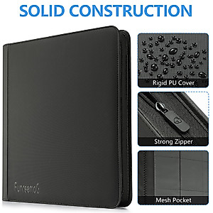 900 cards Football Card Binder Sleeves for Trading Cards,Football 3 Ring Card Binder Hold Up to 900 Cards,Trading Card Collector Album Fit for TCG Yugioh card and Sports Cards.(football card binder)