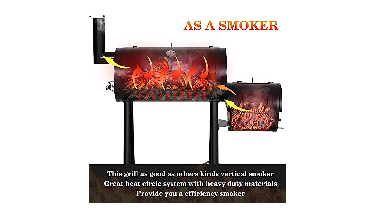 MFSTUDIO Heavy Duty Outdoor Smoker - Ideal for Camping