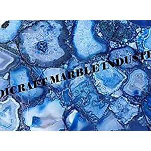 Blue Agate Stone Round Side Table Top, Blue Agate Stone Round Corner Table Top, Patio Table Top, Kitchen Table Top, Hallway Table Top, Living Room Table Top, Piece Of Conversation, Family HeirLoom