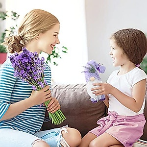 Lavender Swedish Gnomes Decorations for Home Pastel Purple Spring Summer Tiered Tray Tomte Plush Decor Nordic Dwarf with Artificial Greenery Kitchen Collective Gift for Women Family Friend Colleague