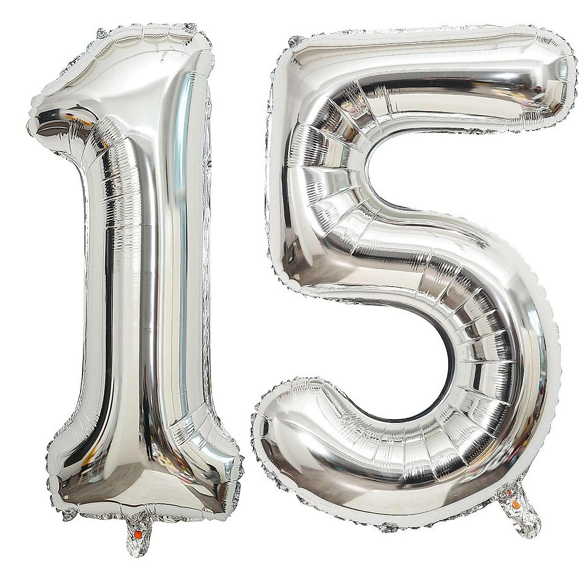 Lovoir 40 Inch Silver 51 Number Balloon 15 Large Size Jumbo Digit Mylar Foil Helium Silver Balloons for 15th 51st Birthday Party Celebration Decorations Graduations Anniversary Supplies
