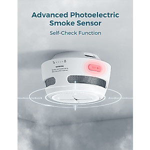 AEGISLINK Smoke Detector 10-Year Battery with Test/Silence Button, Fire Alarm with Photoelectric Sensor, Low Battery Warning, S500 (Independent, 6-Pack)