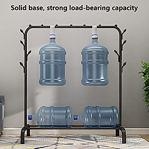 Iron Clothing Rack with Good Load-bearing, Garment Rack with Bottom Shelves, Sturdy Coat Rack for Hanging and Drying Clothes, Shirts and Blanket, 59.06" x 43.31" x 16.93" (Black)