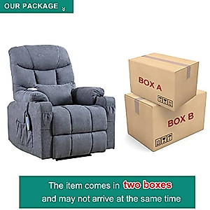 OBBOLLY Power Lift Recliner Chair for Elderly Massage with Heat, Linen Fabric Lazy Sofa with Cup Holders, USB, Side Pockets for Living Room