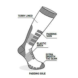 Eurosock Standard Supreme Snow Board Socks, Charcoal, SM (Men's Shoe 4-7 Women's Shoe 5-8)