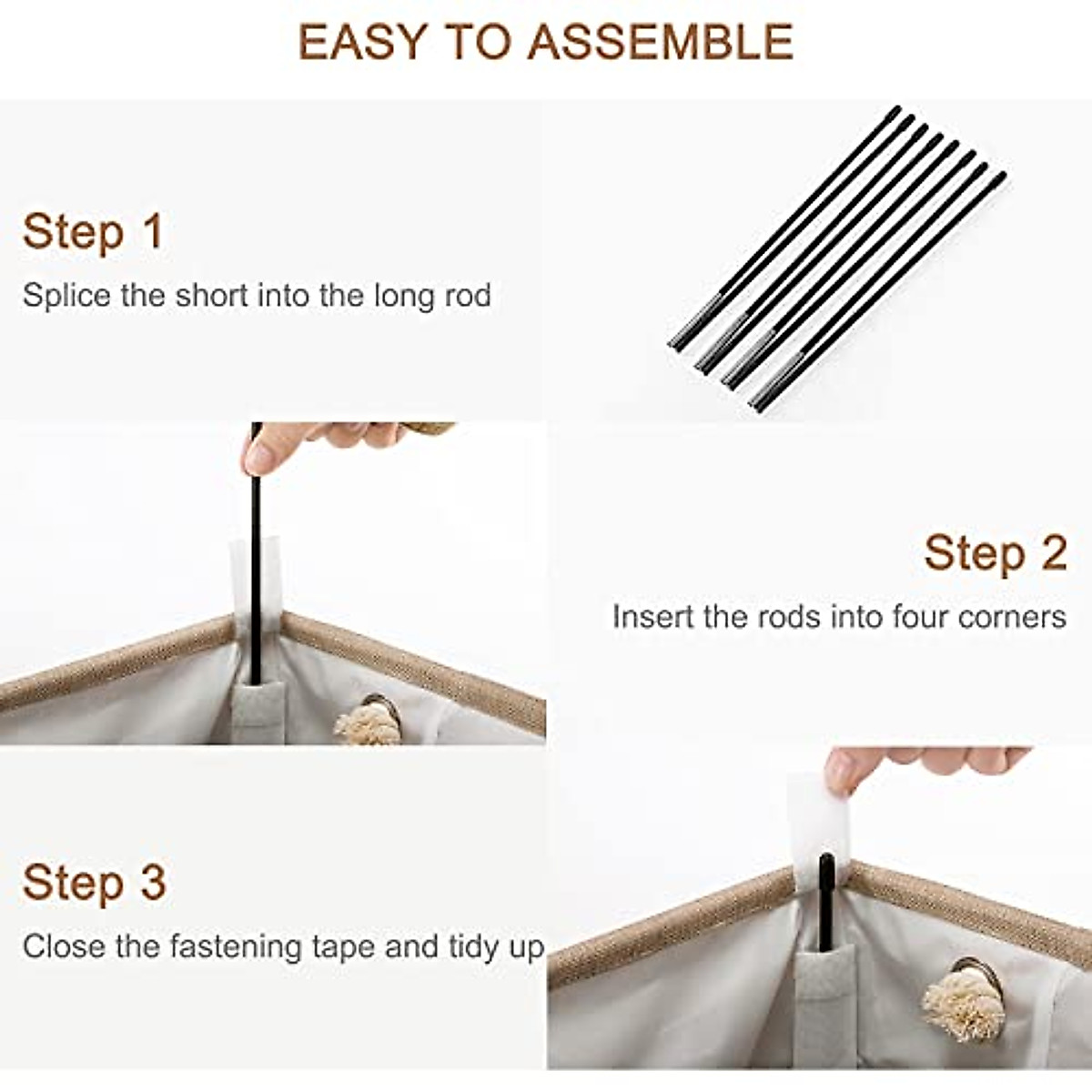 YOUDENOVA Collapsible Laundry Basket with Lid, 80L Clothes-Hamper for Bedroom with Handles, Freestanding Hamper with Lid, Foldable Laundry Hamper for Baby, Towels Blankets Toys Organizer. Brown