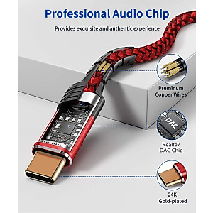 Grehge (2 Pack), USB C to 3.5mm Aux Cable Compatible with iPhone 15/15 Pr