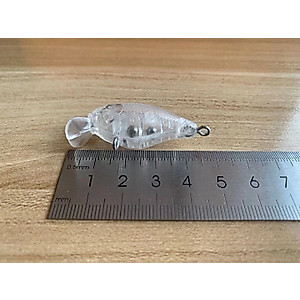 10PCS Unpainted 48mm 3.4g Lure with 4mm Free Fishing Eye Crankbait Baits Simulation Blank Body Clear Hard Baits Trout Salmon Minnow Lure Popper Lures Topwater Freshwater 413