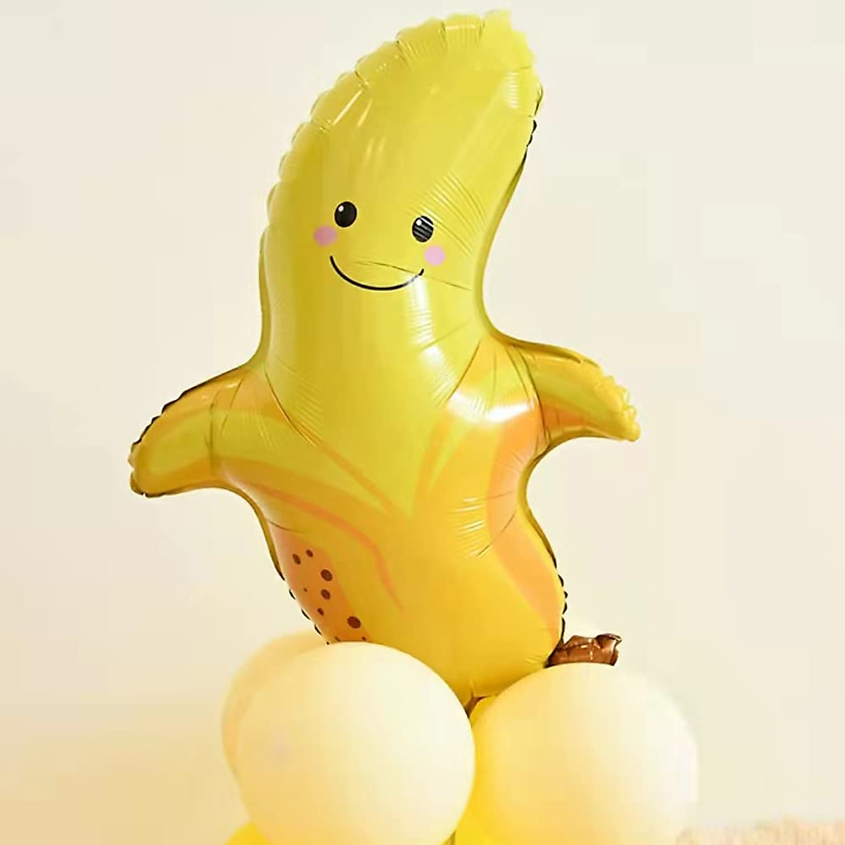 HORUIUS Banana Balloons Fruit Banana Foil Mylar Balloons for Baby Shower Banana Themed Party Birthday Decoration Supplies 28 inch 5PCS