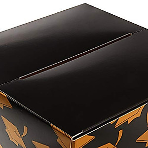 Hallmark 8" Graduation Card Box (Gold and Black, "Congrats!") Foldable Cardboard Box for Grad Parties and Open Houses