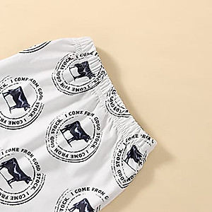 3PCS Newborn Baby Boy Clothes Western Cowboy Letter Printed Bodysuit Romper Pants Hats Coming Home Outfits (Come Good Stock Summer, 0-3 Months)