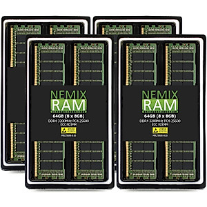NEMIX RAM 64GB (8X8GB) DDR4 3200MHZ PC4-25600 1Rx8 1.2V CL22 288-PIN ECC RDIMM Registered Server Memory KIT