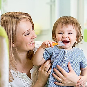 U Shaped Kids Toothbrushes 2 Pcs Whole Mouth Toothbrush Age 2-6 Soft Teeth Cleaning Baby Toothbrush 360 Degrees Toddler Toothbrush U Shaped Toothbrush with 2 Pcs Silicone Brush Heads (Cool Style)