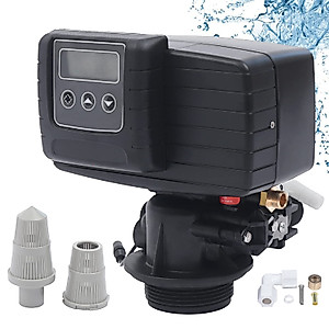 Water Softener Control Head,110V 3W Timer Water Softener Control Valve Backwash Head, 5600xstst Digital Control Valve Replacement Softener Valve For Filter Resin Tanks, Black