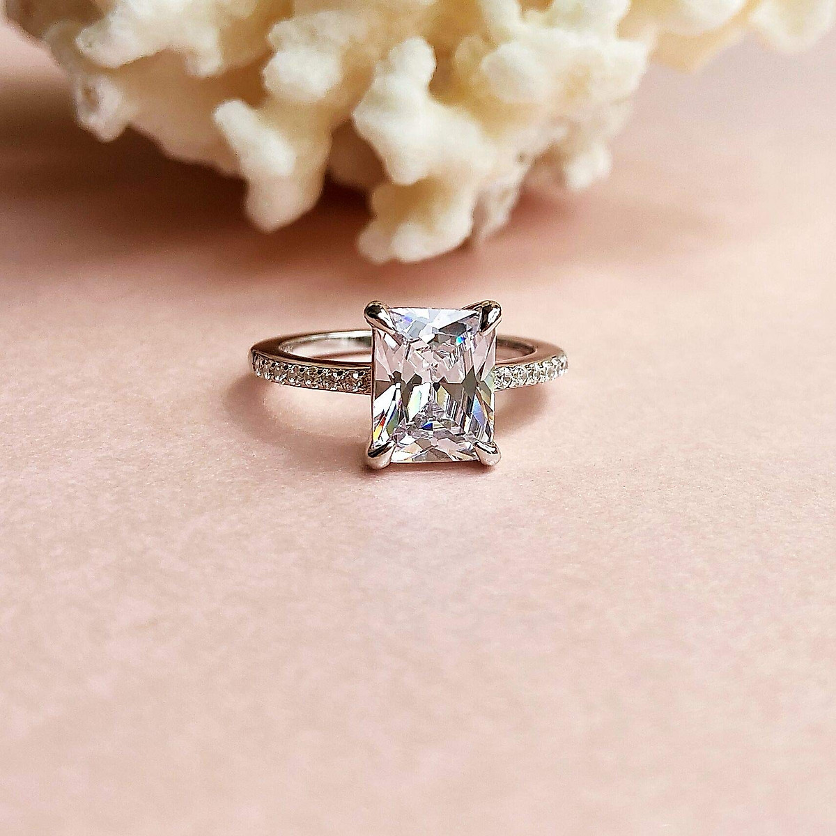 925 Sterling Silver 9x7mm 2.5 Ct Radiant-cut Bridal Ring Solitaire Engagement Anniversary Wedding Ring (5)