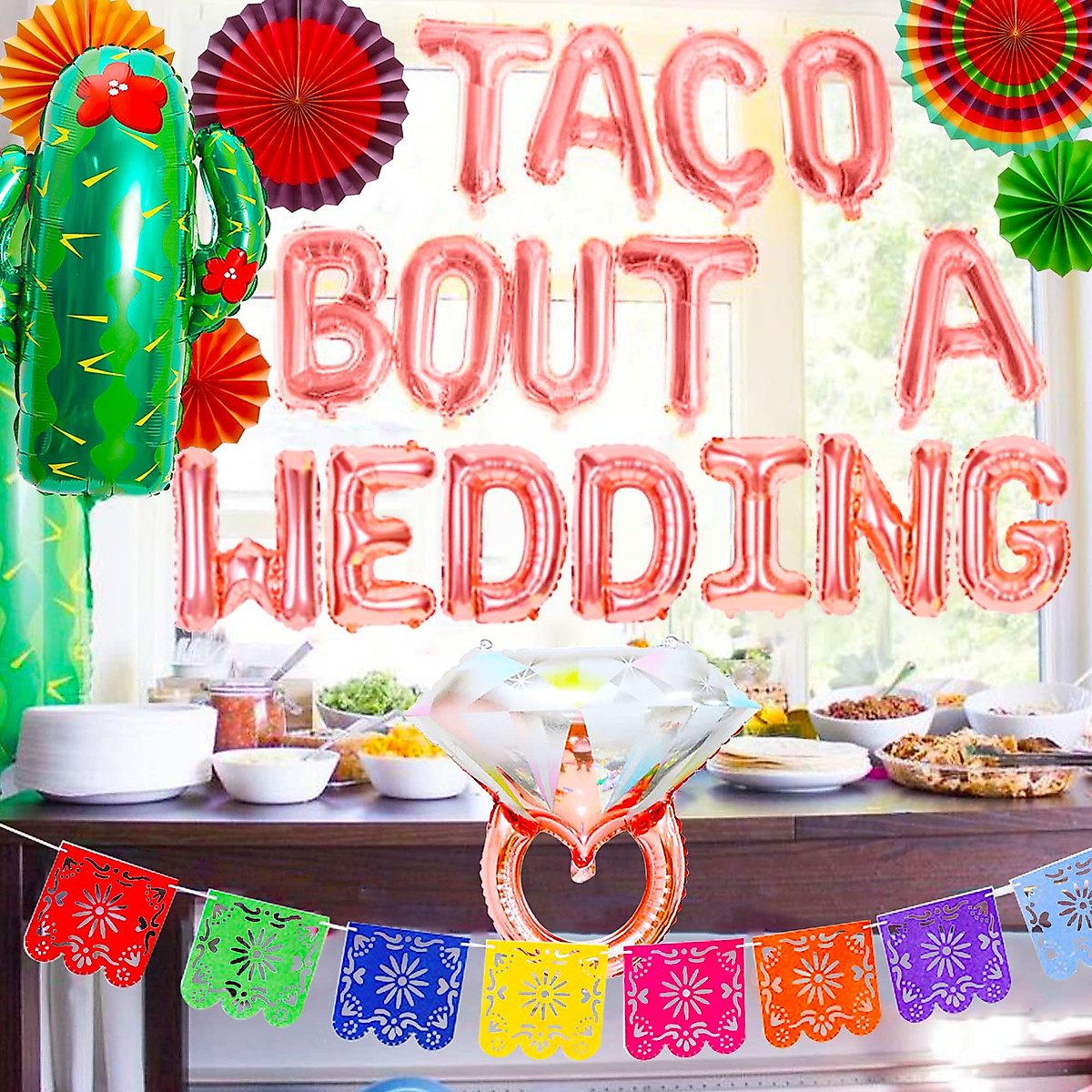 JeVenis Taco bout a Wedding Banner Decoration Taco bout Love Wedding Shower Decoration Taco bout a Wedding Backdrop Mexican Wedding Bridal Shower Decoration