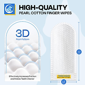 PUPMATE Dental Care Wipes for Dog & Cat- Teeth Cleaning Finger Wipes for Plaque and Tartar Removal, Safe & Gentle Disposable Toothbrush Wipes for Fresh Breath & Gum Care - 50 Pcs