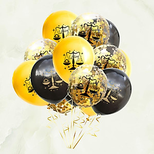 jojofuny Zodiac Wedding Graduation Supplies Black Party- Christmas Theme for Decorative Layout Balloon Prop, Decorations Xxcm, Pattern Golden Birthdayblack Ballons Libra Balloon, Sequins