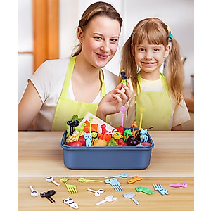 DOUDOULE 160PCS Food Picks for Kids with Storage Box, Kids Lunch Accessories for Bento Box, Animal Kids Food Picks for Picky Eater, Cute Toothpicks for Food Fruit, Fun Toddler Food Picks