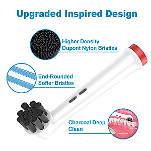 Charcoal Replacement Toothbrush Heads 12 Pk for Oral B Electric Toothbrush with 2 Pk Brush Heads Replacement Protection Covers