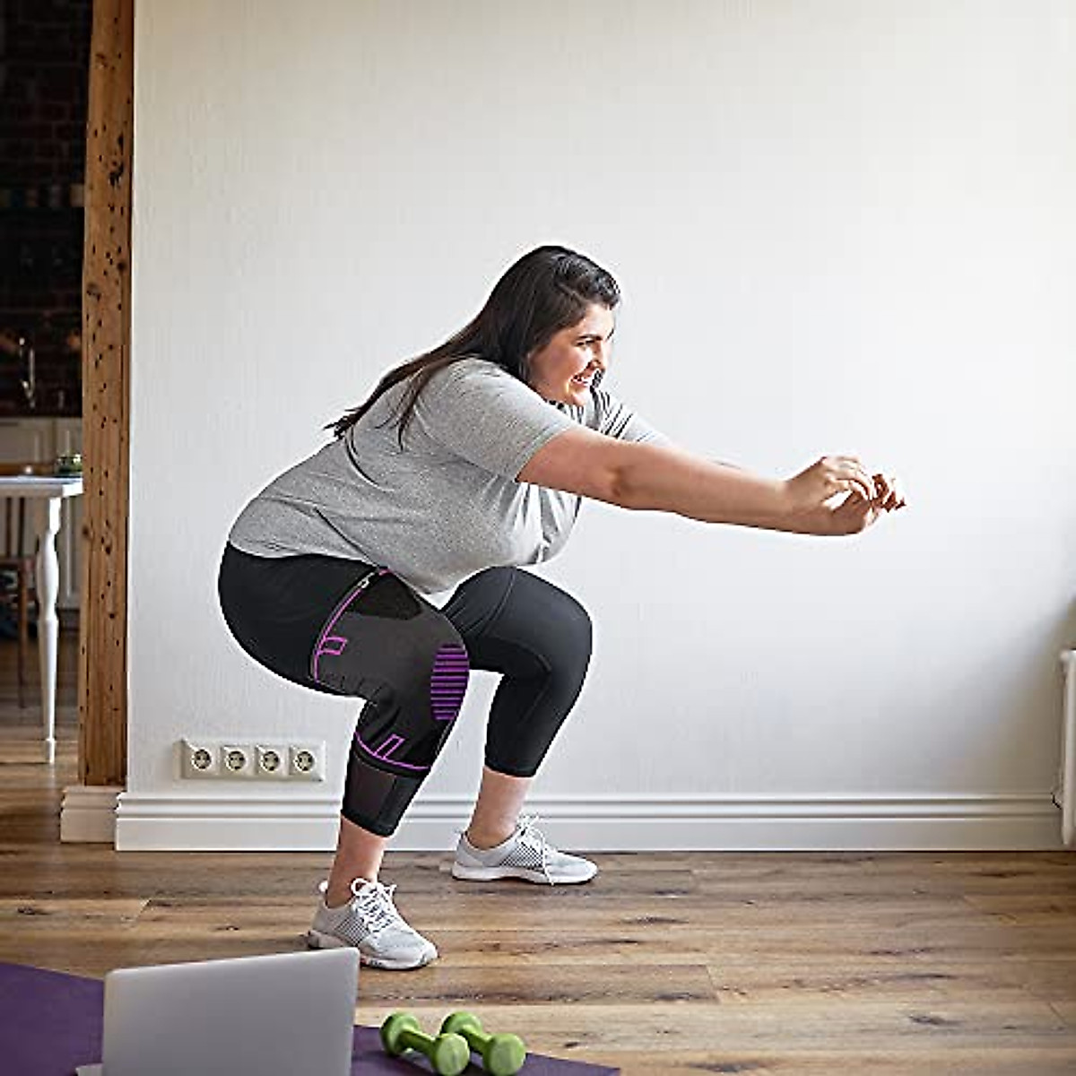 ArthritisHope Knee Compression Sleeve for Men and Women - Compression Brace for Meniscus, Arthritis Pain Relief & Joint Support. Boosts Circulation, Offers Comfort & Stability. Expanded Sizes for Plus-Sized Thighs & Large Legs (Purple, 6XL)