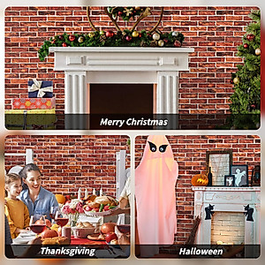 Brick Wallpaper Peel and Stick Red Brick Wallpaper for Bedroom 17.7" X 118" Faux Brick Pattern Wallpaper for Fireplace Kitchen Accent Wall Home Decoration Party Brick Wrapping Paper Backdrop