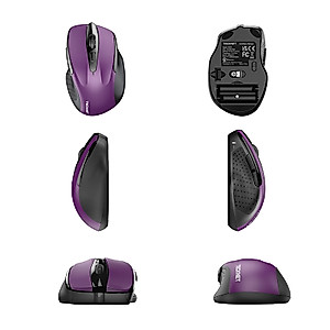 TECKNET Wireless Mouse, 2.4G Ergonomic Optical Mouse, Computer Mouse for Laptop, PC, Computer, Chromebook, Notebook, 6 Buttons, 24 Months Battery Life, 2600 DPI, 5 Adjustment Levels