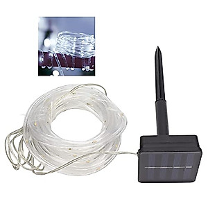 Solar String Lights Outdoor Rope Lights Solar Powered Outdoor Waterproof Fairy Lights for Garden Fence Yard Party Wedding Decor (White Light)