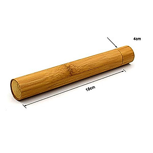 Colorido Creative Bamboo Toothbrush Tube Case Portable Toothbrush Holder for Travel Camping Bathroom