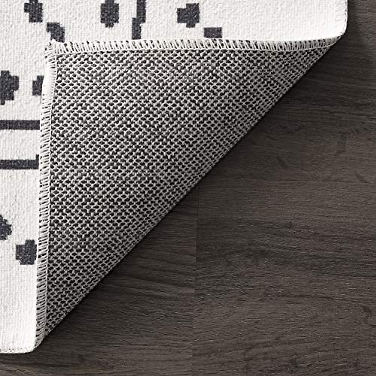 nuLOOM Mila Machine Washable Diamond Trellis Ultra Thin Area Rug, 5' x 8', Ivory