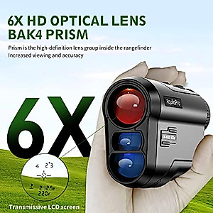AquilaPro Golf Rangefinder with Slope and Flagpole Lock Vibration,Slope Switch for Golf Tournament Legal,650Yards,Rechargeable Battery,6X Magnification,Ranging/Scanning/Height/Speed Measurement