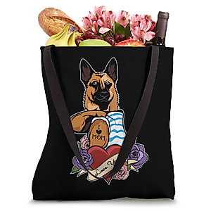 I Love Mom Tattoo Design I Funny German Shepherd Mom Tote Bag