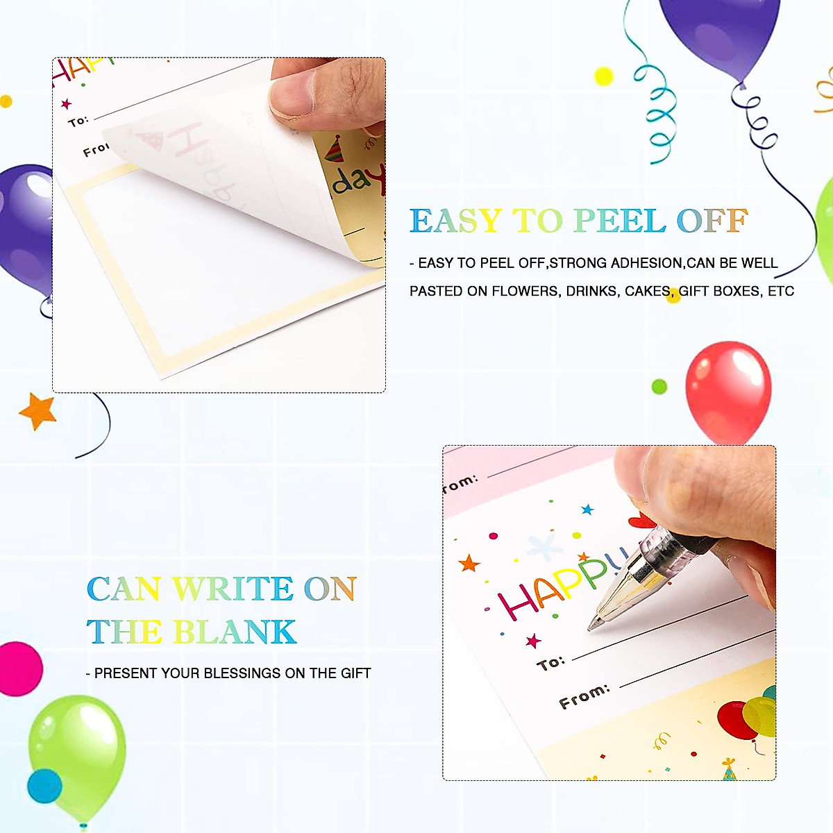 Happy Birthday Gift Stickers - 100 Labels for Celebrations