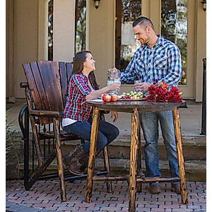 Leigh Country Bar Arm Chair with Star, Solid Back