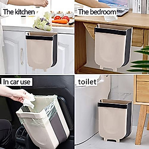 Hanging Folding Trash can, Suitable for Bathroom, rv, Cabinet Door, Toilet, Folding Trash can, Bedroom car，2.4 gallons