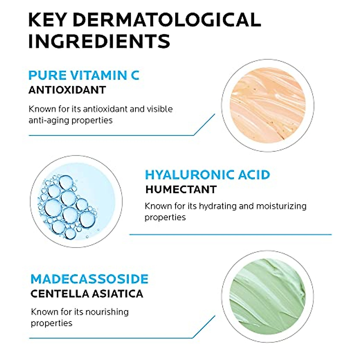 La Roche-Posay Redermic C Pure Vitamin C Eye Cream with Hyaluronic Acid to Reduce Wrinkles for Anti-Aging Effect, 0.5 Fl Oz (Pack of 1)