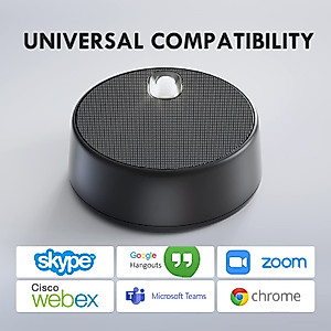 ROFALL USB Computer Speakers with Microphone, PC Laptop Speaker with Mic, 2 Sound Modes, Hand Free Enhanced Voice Pick up, Compatible with Zoom for Personal Call and Home Office Meeting