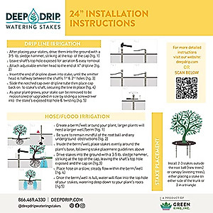 24-inch DEEP DRIP Tree Watering Stake (3 Pack) (Tan) | UV-Protected ABS Plastic Deep Root Irrigation Spike for Trees, Fruit Trees, Flowering Trees, Nut Trees