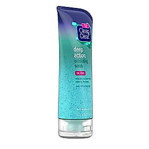 Clean & Clear Oil-Free Deep Action Exfoliating Facial Scrub, Cooling Daily Face Wash With Exfoliating Beads for Smooth Skin, Cleanses Deep Down to the Pores to Remove Dirt, Oil & Makeup, 7 oz