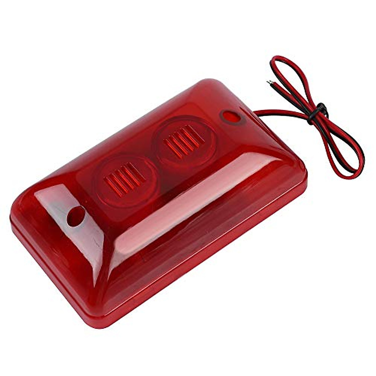 12V 15W Wired Strobe Siren,Sound and Light Alarm System,Sound Alarm Strobe Flashing Red Light 120dB for Home Security