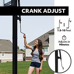 Lifetime Crank Adjust In Ground Tempered Glass Basketball Hoop, 54", Clear