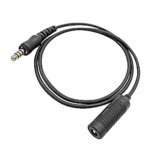 WODASEN Helicopter Civilian Headset Extension Line GA General Aviation Headphone Extension Single Cable Coiling Type Used to Expand U-174/U Plugs to Connect Helicopters Aircraft Jack (Straight-Type)
