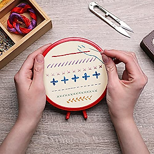 Caydo Aida Cloth 14 Count Light Beige Cross Stitch Cotton Fabric for Crafts and Needlework, 25.6 x 39 inch