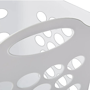 SEDLAV Plastic Laundry Basket, White, Flexible Hamper, Ideal for Laundry Room, Organizer, Storage, Closet, Dorm, Easy-to-Carry Handles, Easy Lift Comfort