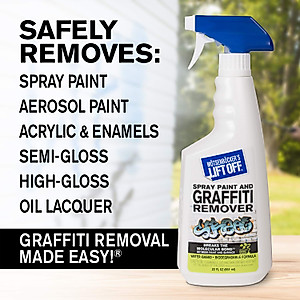Motsenbocker’s Lift Off 41101 22-Ounce Premium Spray Paint and Graffiti Remover Works on Multiple Surface Types Concrete, Vehicles, Brick, Fiberglass and More Water-Based,white