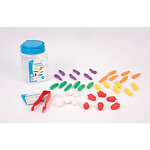 edxeducation 75176 Vegetable Counters Jar - Mini Jar Set of 36 - Learn Counting, Colors, Sorting and Sequencing - Math Manipulative for Kids