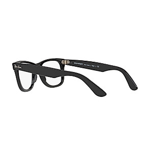 Ray-Ban RX4340V Wayfarer Ease Square Prescription Eyeglass Frames, Black/Demo Lens, 50 mm