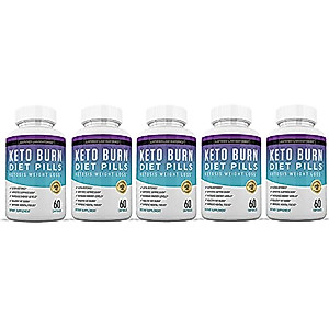 (5 Pack) Keto Diet Burn Diet Pills Advanced Ketogenic Support Exogenous Ketones Ketosis for Men Women 300 Capsules