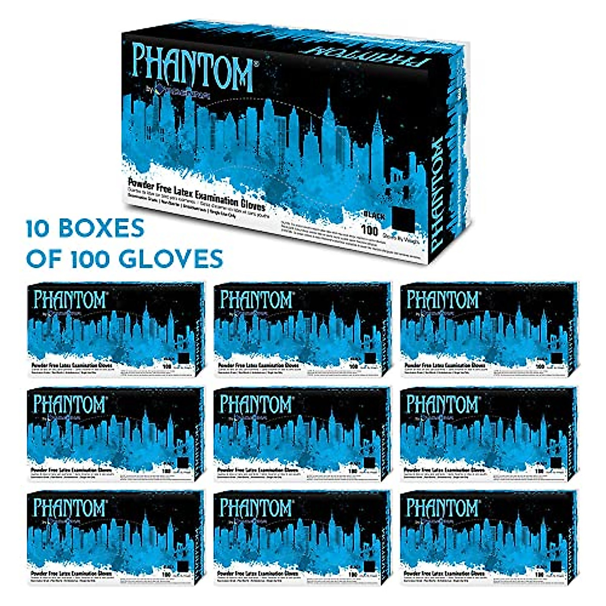 Phantom 6 mil Latex Powder Free Exam Gloves (Large-1000)