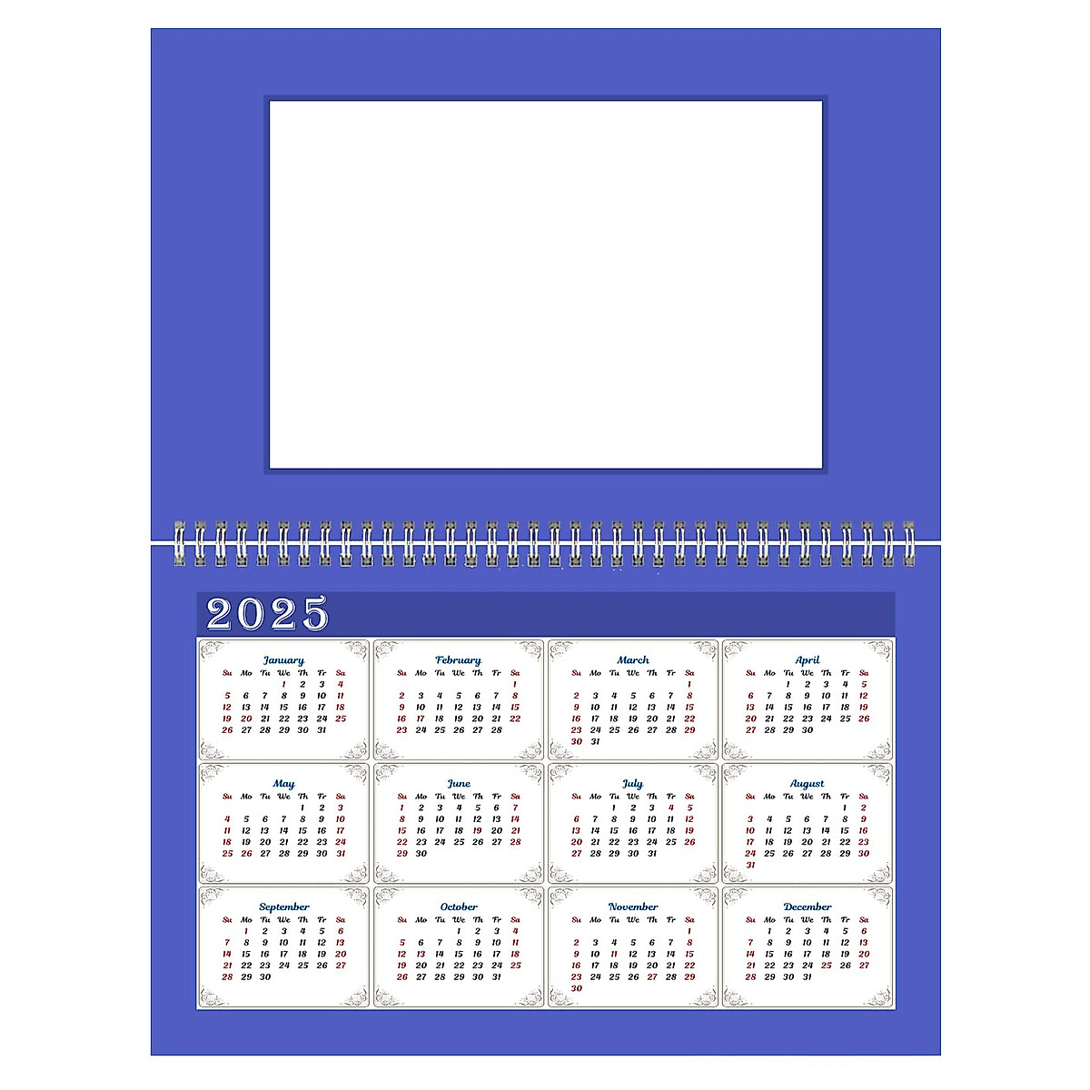 2024 Photo Frame Wall Spiral-bound Calendar (Add Your Own Photos) - 12 Months Desktop/Wall Calendar/Planner - (Geometrics Edition #005)